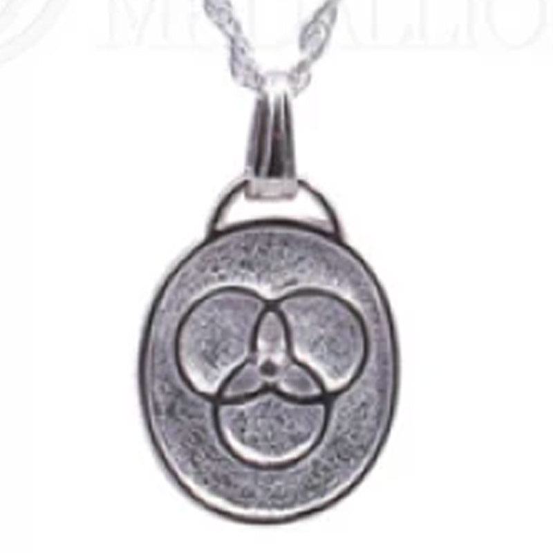 Large - Family Medallion® Sterling Silver Pendant (Solid - Bright Fini